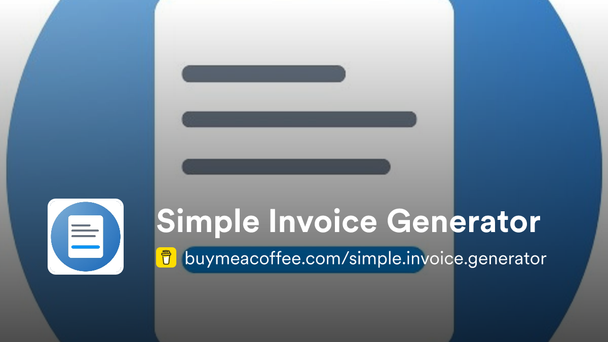 Simple Invoice Generator - Buymeacoffee