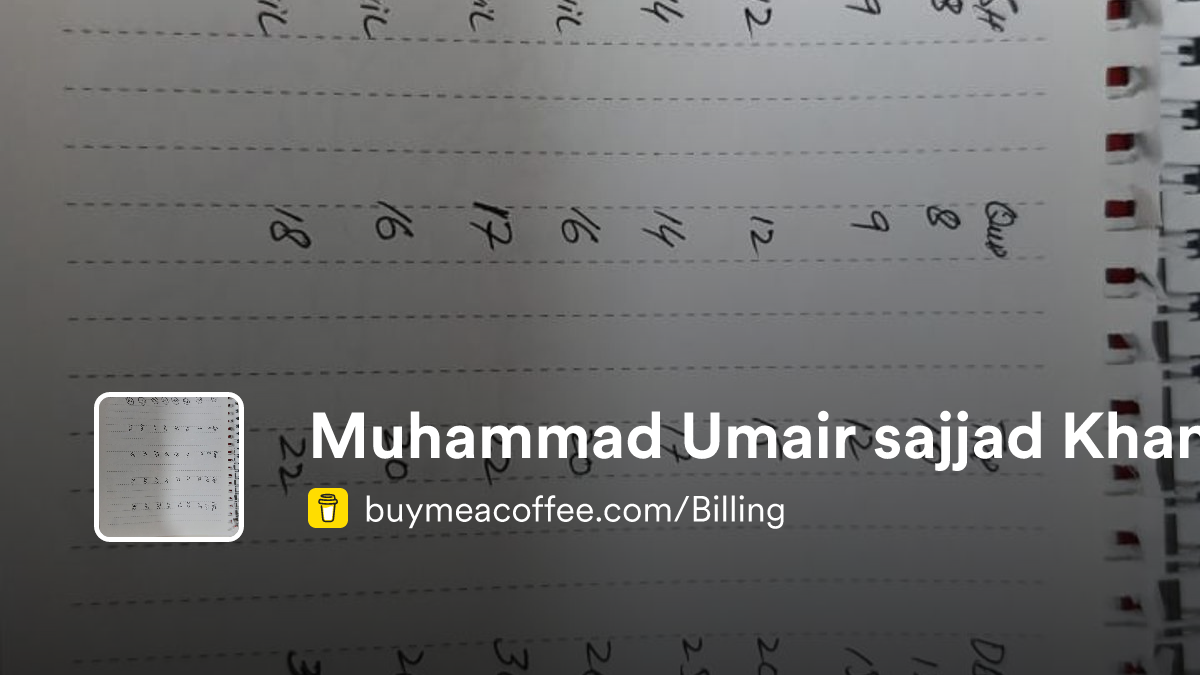Muhammad Umair sajjad Khan - Buymeacoffee