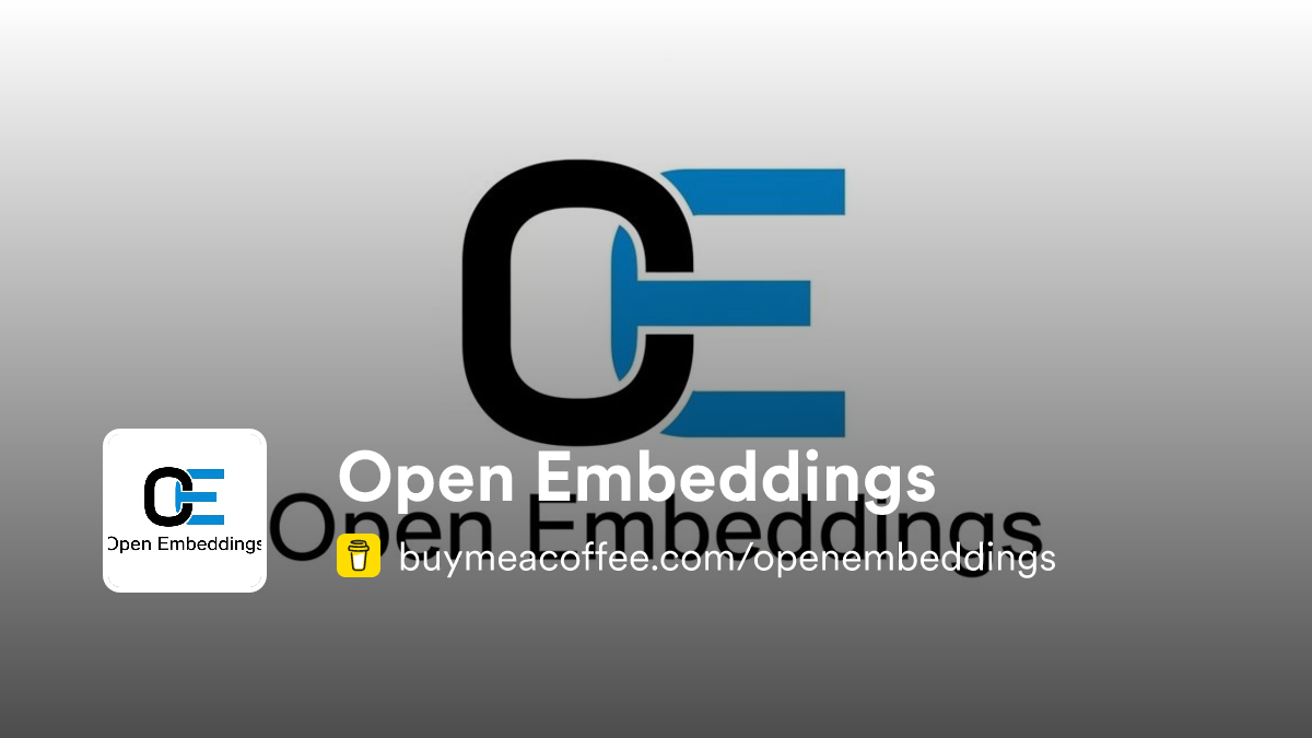 Open Embeddings Buymeacoffee