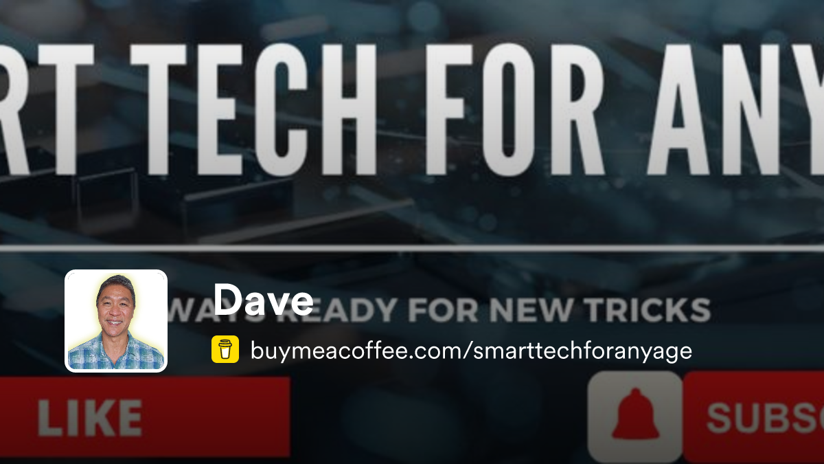 Dave is Creating ChatGPT Tutorials for Seniors and Older Adults - Buymeacoffee