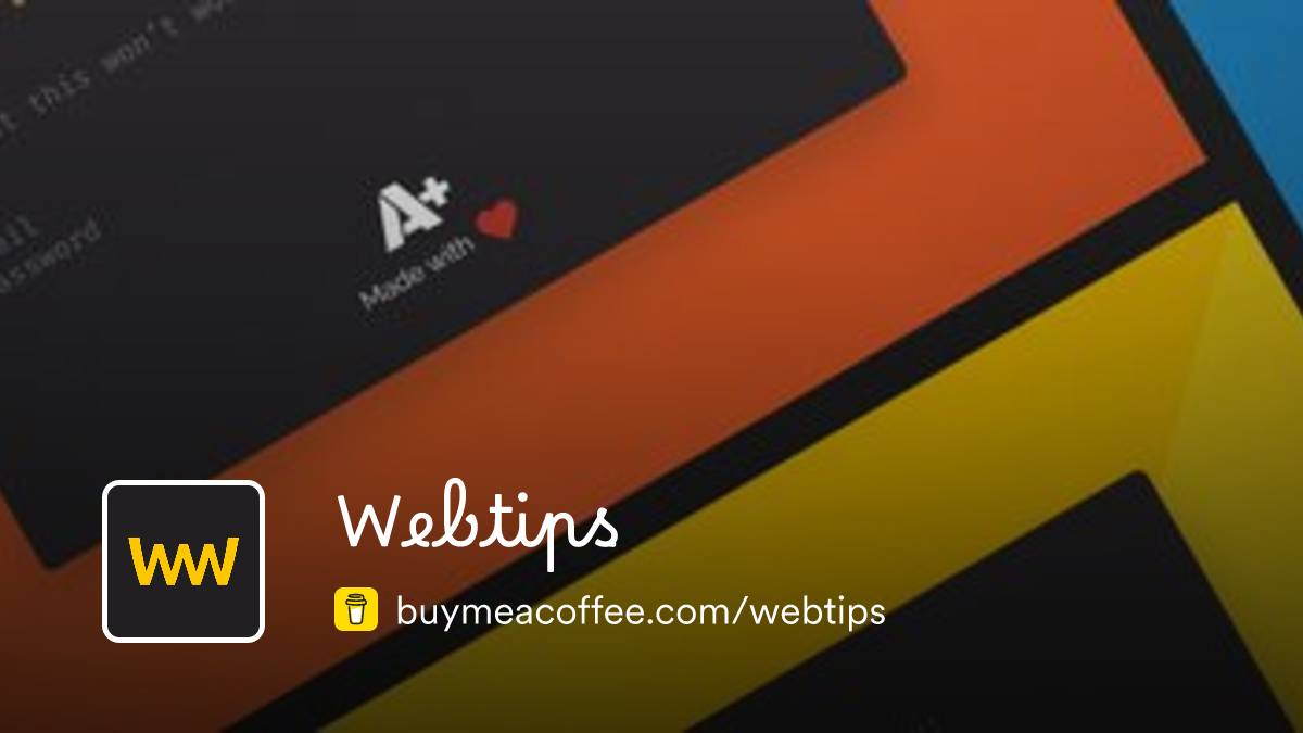 Webtips is creating tutorials on web technologies - Buymeacoffee