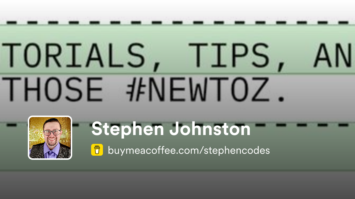 Stephen Johnston - Buymeacoffee