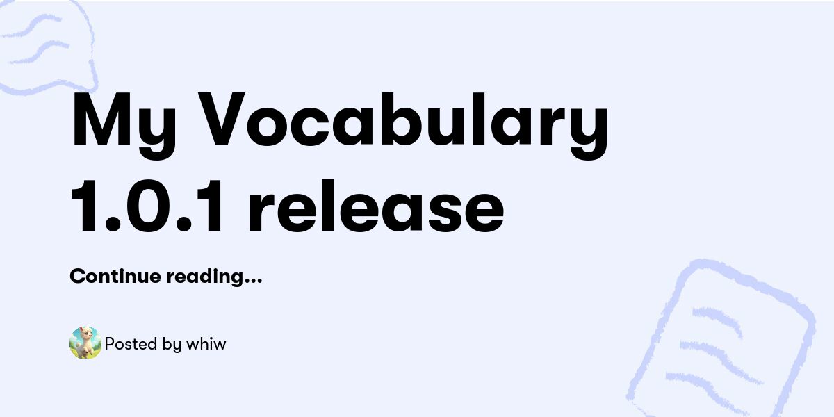 My Vocabulary 1.0.1 release — whiw - Buymeacoffee