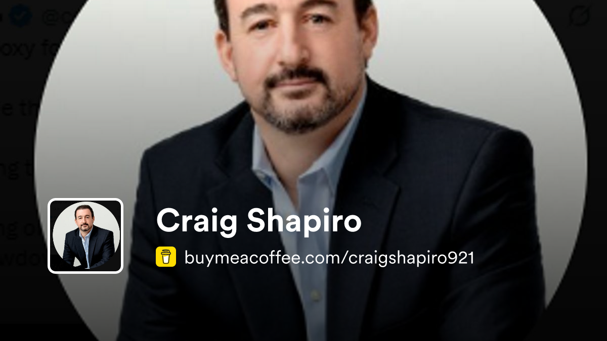 Craig Shapiro's Shop | Buy Me a Coffee - Buymeacoffee