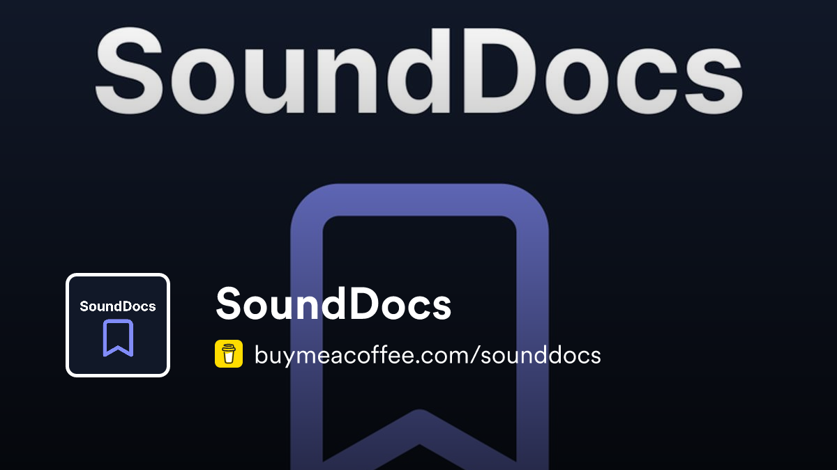 SoundDocs is sounddocs.org - Buymeacoffee