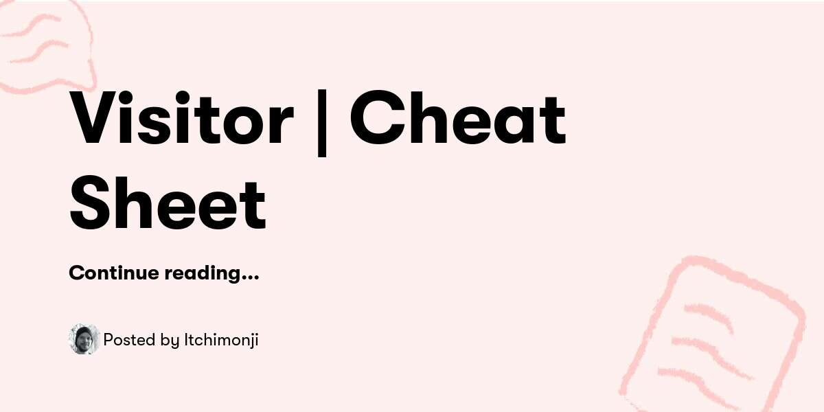 Visitor | Cheat Sheet — Itchimonji - Buymeacoffee