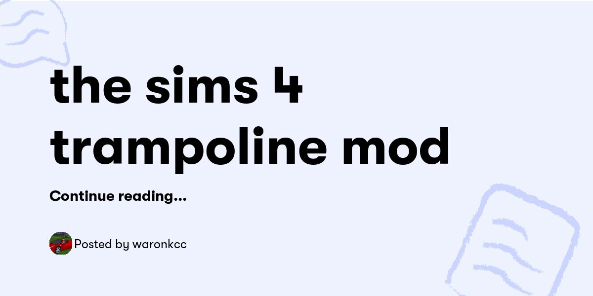 the sims 4 trampoline mod — waronkcc - Buymeacoffee