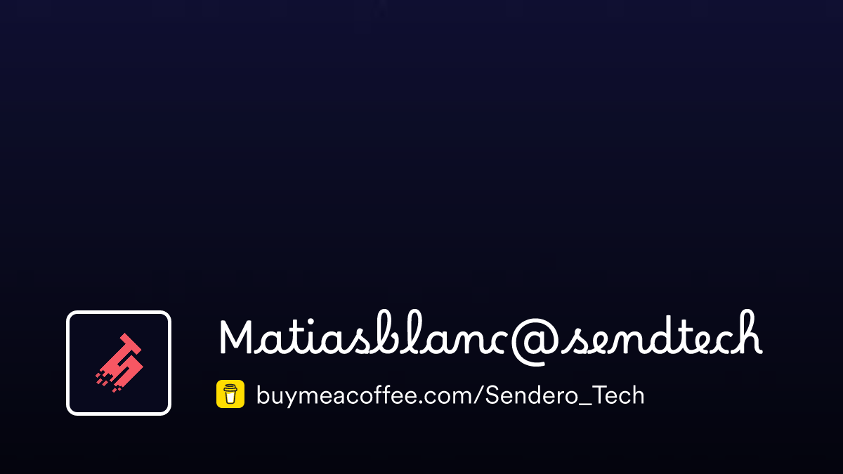 Matiasblanc@sendtech is programando y ayudando a nuevos developers - Buymeacoffee