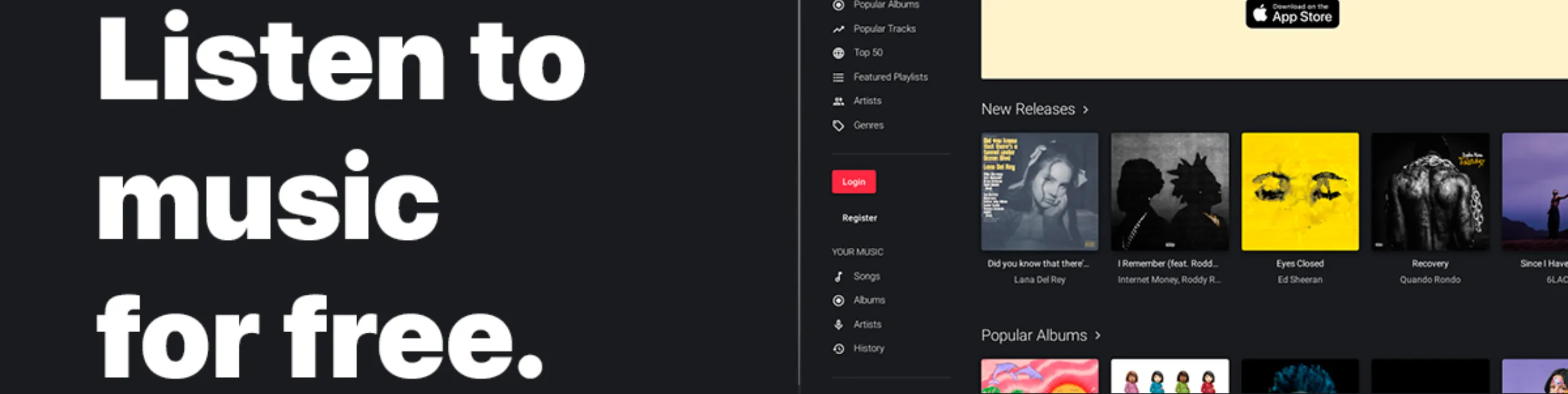 Freefy is An amazing free streaming music app with no audio-ads between ...