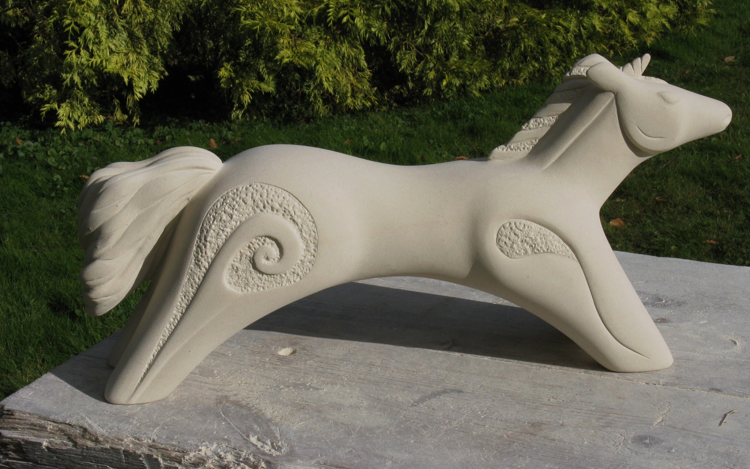 Unicorn - Limestone (Caen) stone sculpture — Araboushikha