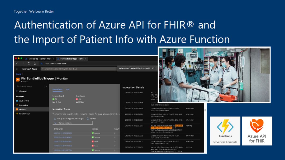 Authentication of Azure API for FHIR® and the Import of Patient Info ...