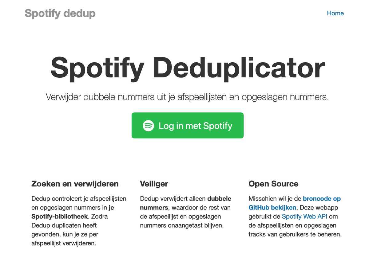 Spotify Dedup now in Dutch — Jose M. Perez - Buymeacoffee