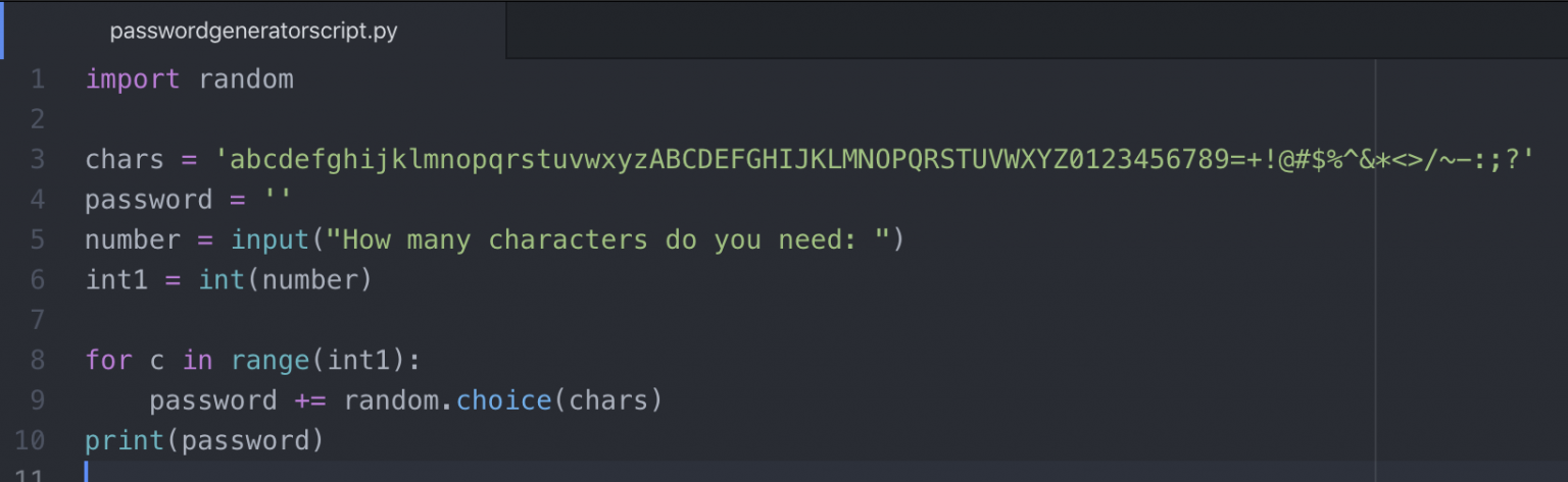 Python Password Generator Script Brandon Lipani Buymeacoffee