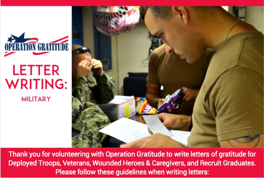 Operation Gratitude Letter Writing: Military — mreynolds