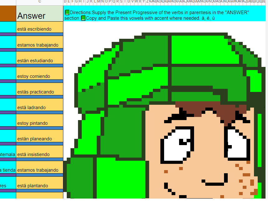 Present Progressive (pixel art) — Mi Clase Divertida