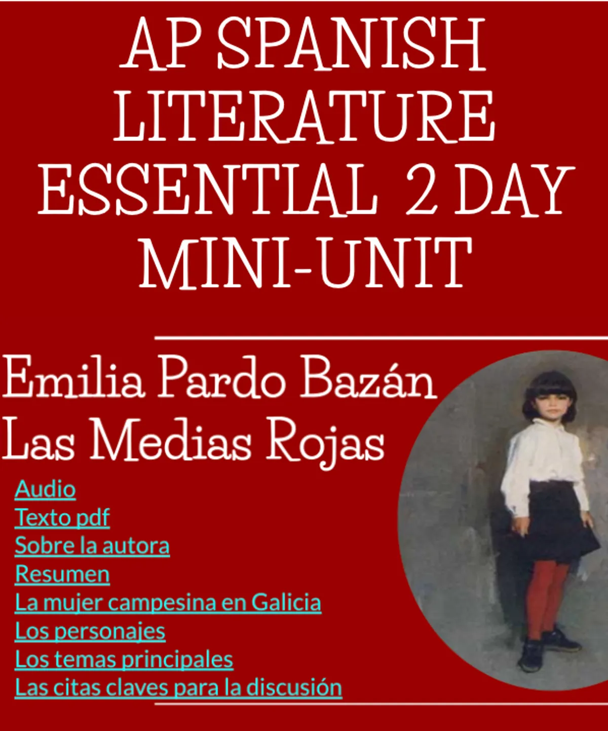 Essential Las medias rojas AP Spanish Literature — DrG Spanish Teacher