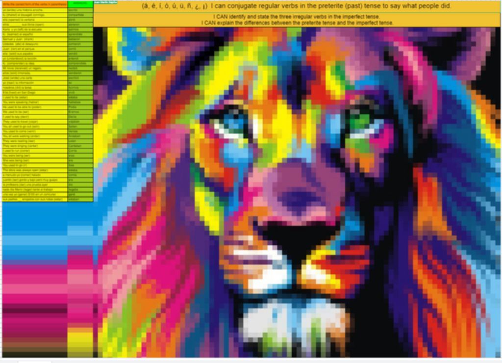 Practice Colors & Plurals (pixel art) — Mi Clase Divertida