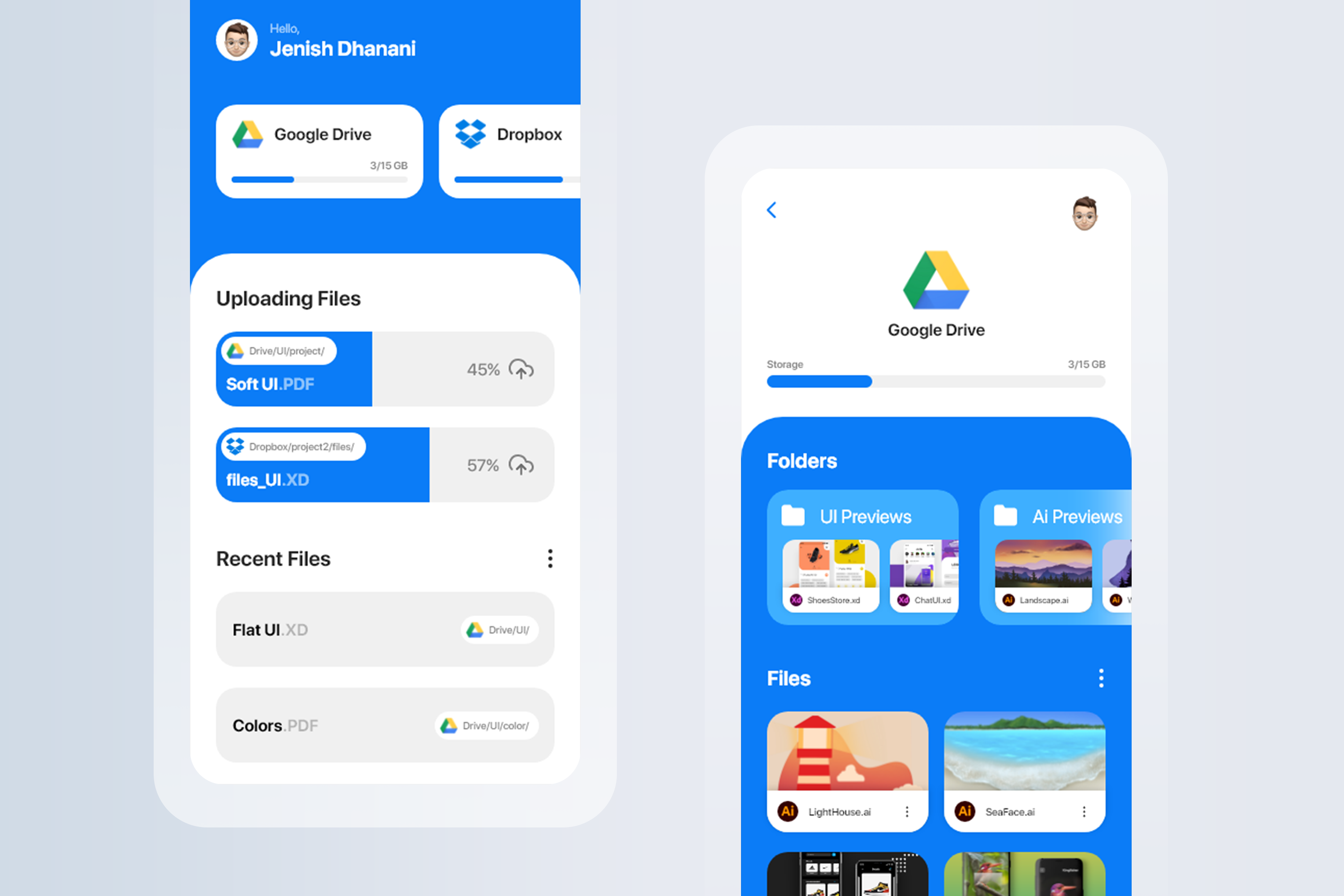 Cloud Storage Management App UI — Jenish Dhanani