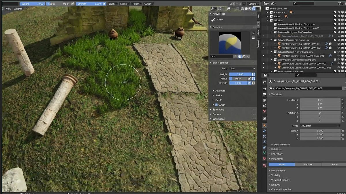 GScatter free plugin for Blender — 3D Art - Buymeacoffee
