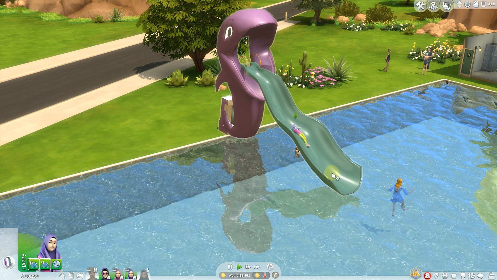 the sims 4 summerpack new object, slide waterboom, surfing kids, wind ...