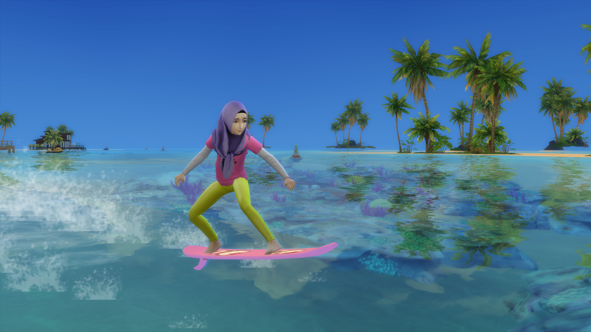 the sims 4 summerpack new object, slide waterboom, surfing kids, wind ...