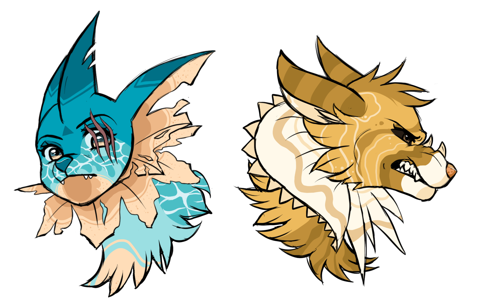 Fursona (full body & w/old hair design) — Doki