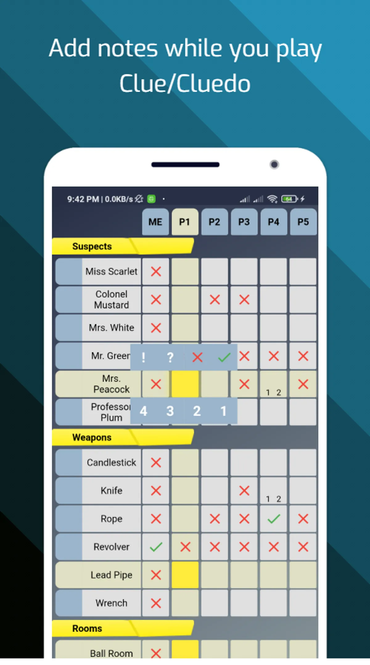 Clue pad (Cluedo Notepad) — Rui Paiva