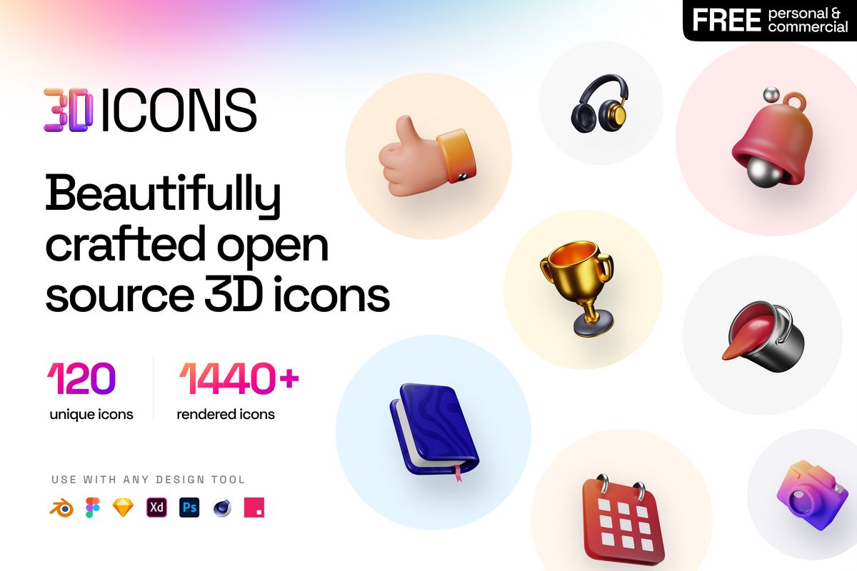 3dicons - Open source 3D icon library — vijay verma - Buymeacoffee