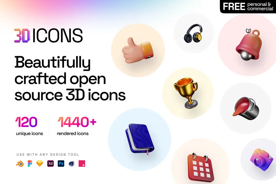 3dicons - Open source 3D icon library — vijay verma