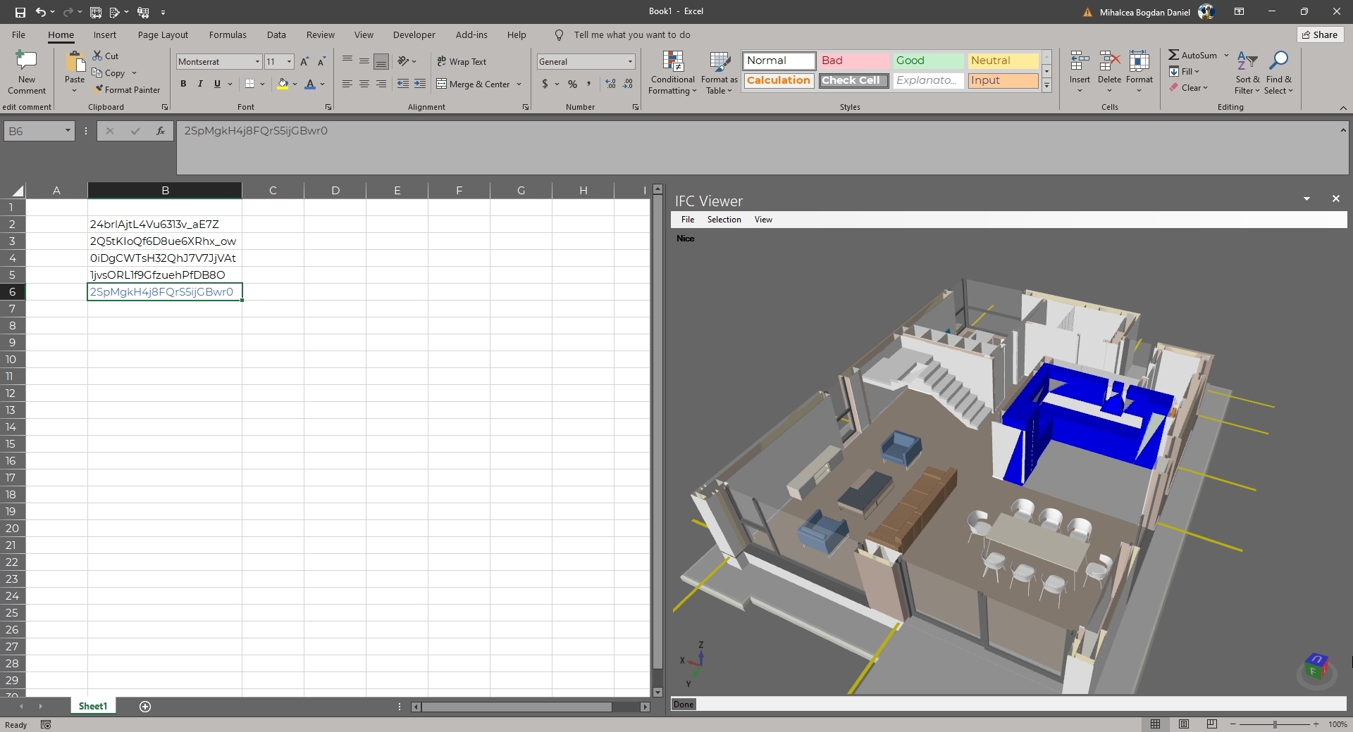 Excel IFC Viewer — Arh. Mihalcea Bogdan Daniel
