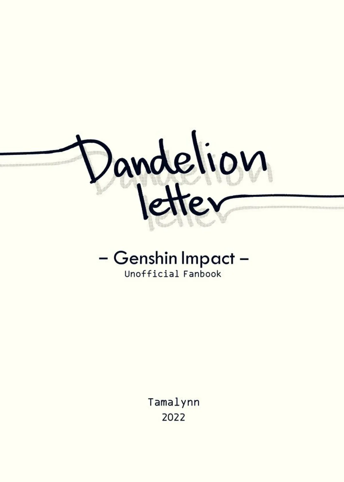 Dandelion letter samples page — Tamalynn