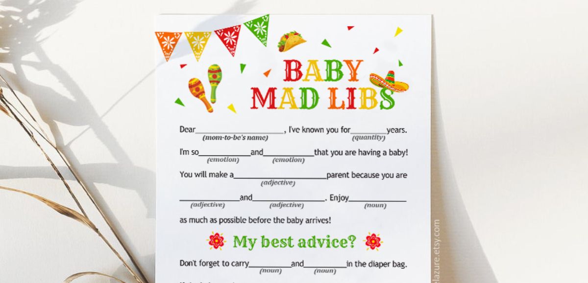 Baby Mad Libs Mexican Fiesta Baby Shower Game - Buymeacoffee