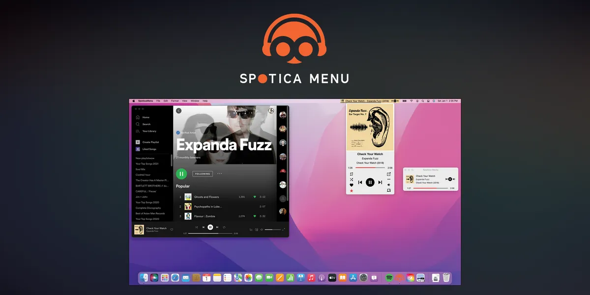 Spotica Menu is a MacOs menubar that shows Spotify and Apple info ...
