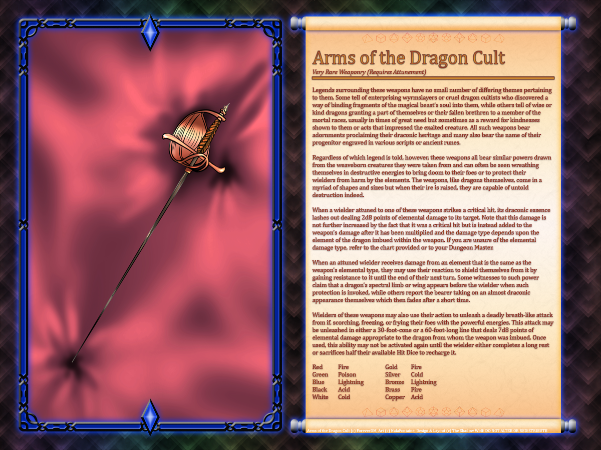 Forever DM Magic Item - Arms of the Dragon Cult — TheForeverDM