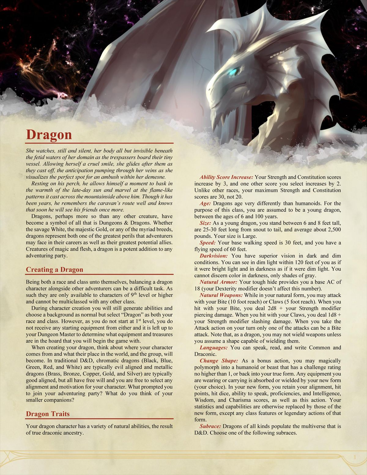 Forever DM Races - Dragon — TheForeverDM - Buymeacoffee