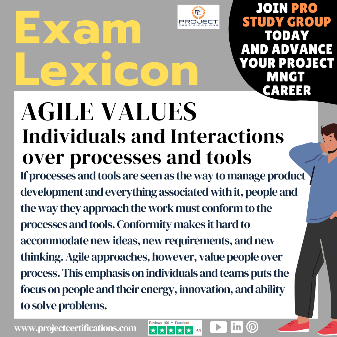 Agile Values - Individuals and interactions over processes and tools ...