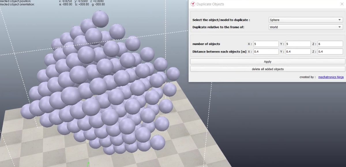 duplicate object, CoppeliaSim Model - Buymeacoffee