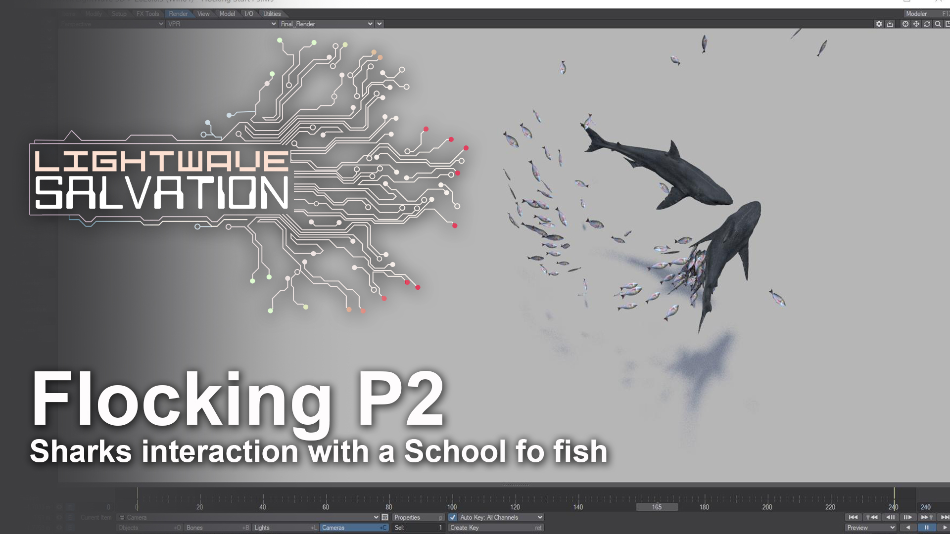 Lightwave 3D Flocking P2 - Shark Attack — Anthonyhall - Buymeacoffee