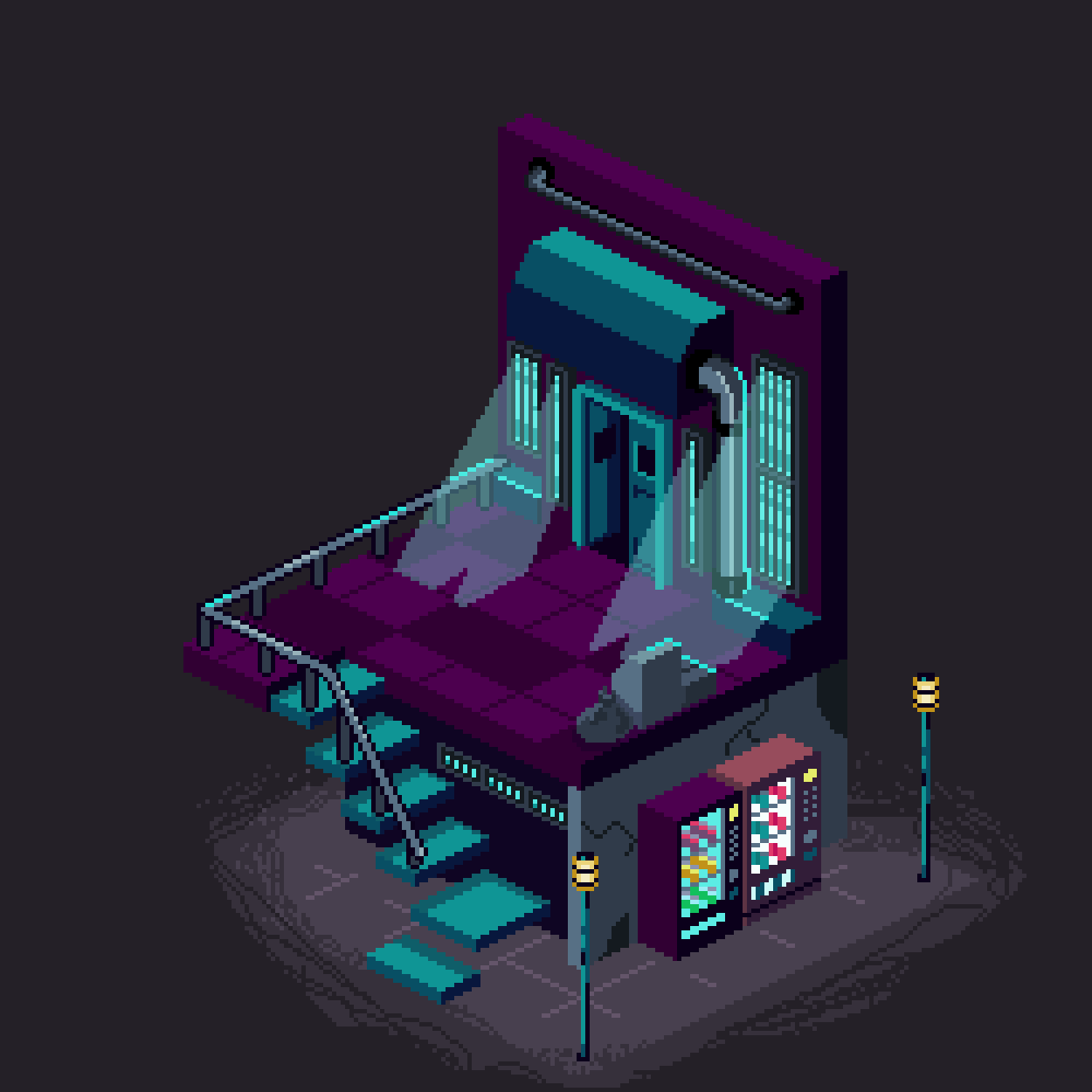 Isometric Pixel Art Scenario Clo