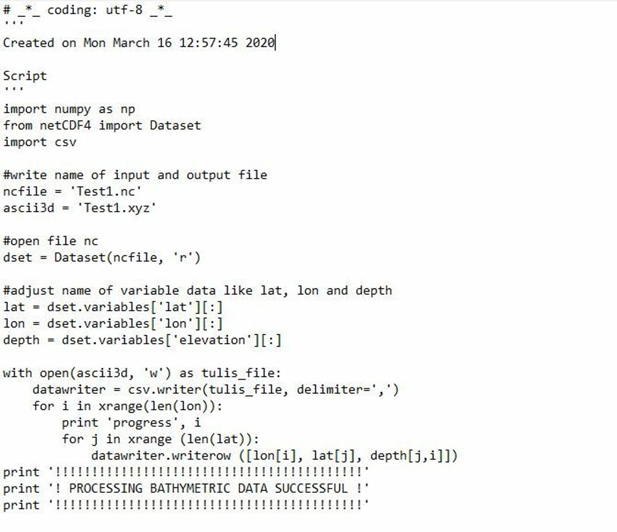 Hello! you can get the python script for GEBCO Bathymetry data here ...