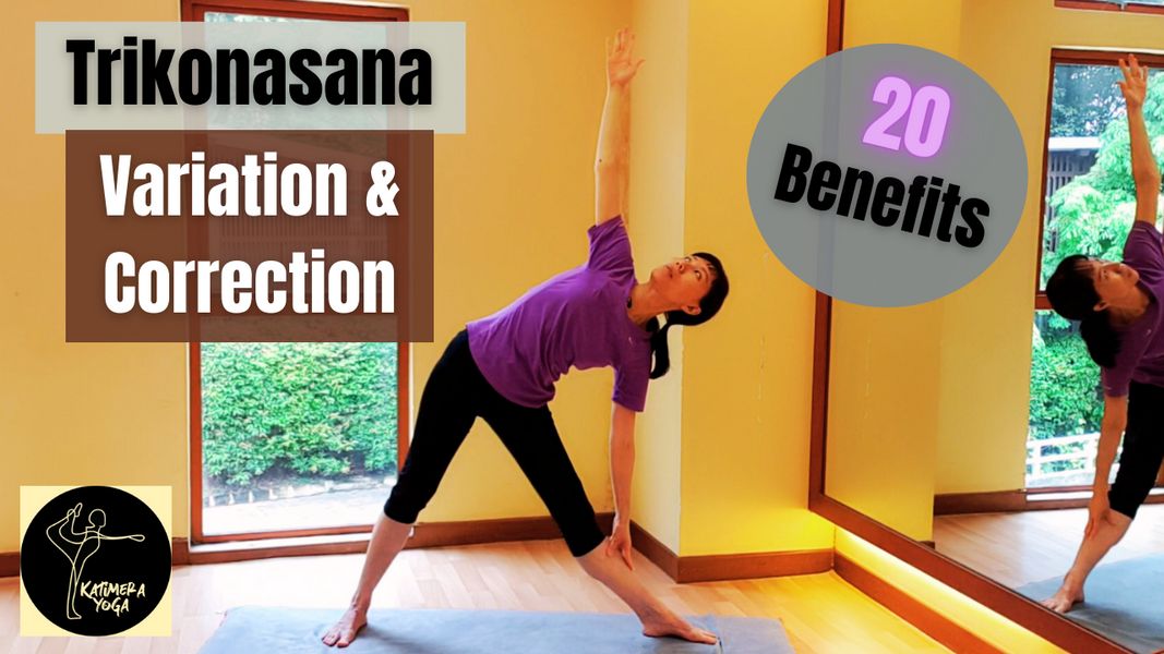 Triangle Pose (Trikonasana) Step by Step with Correction & Benefits ...