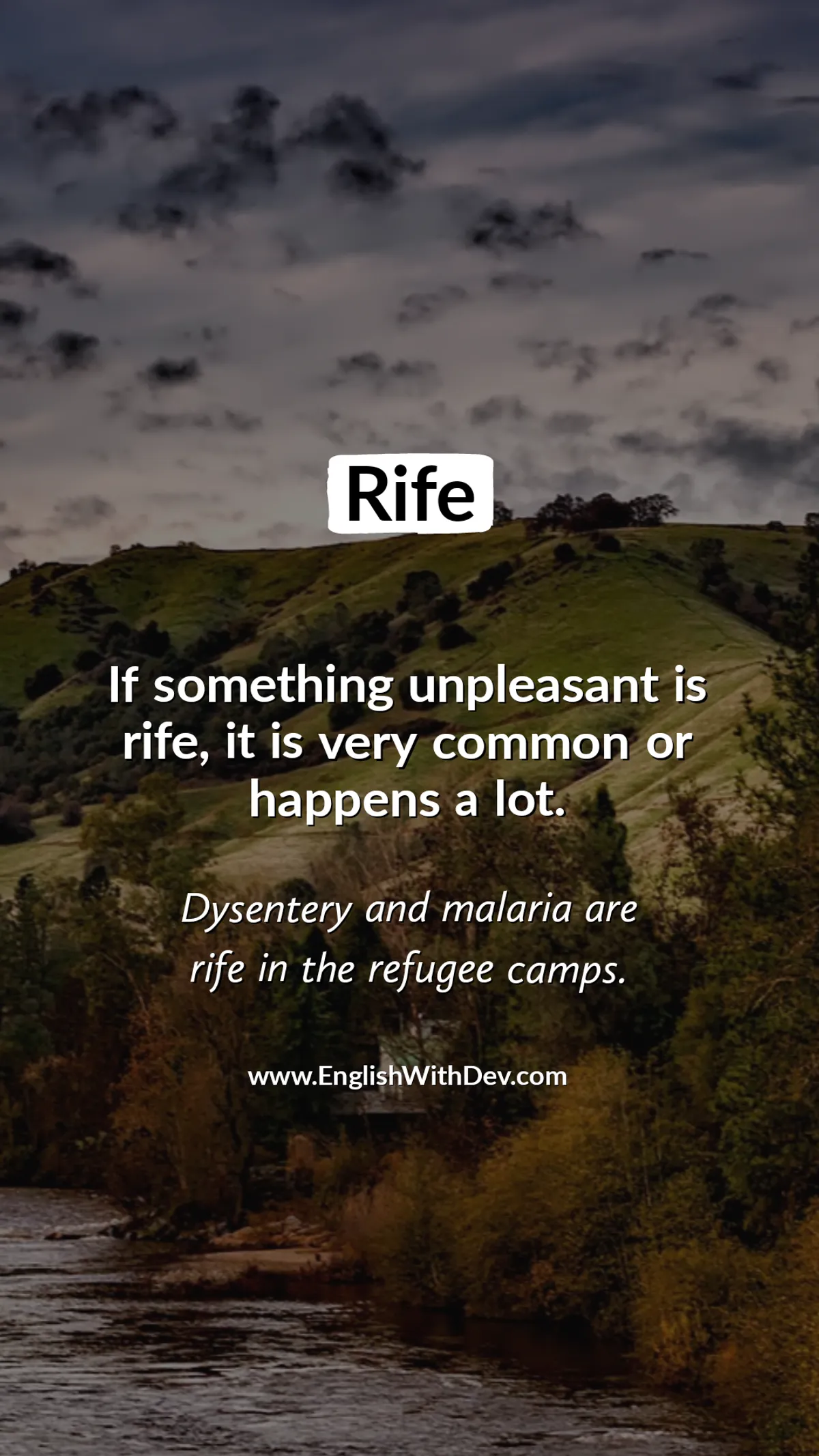Rife Meaning & Example Sentence — Dev