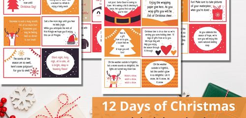 Printable 12 Days of Christmas Cards