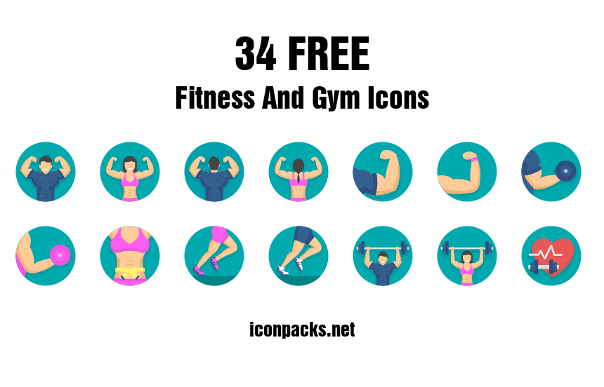 34 Free Fitness & Gym SVG, PNG Icons — Icon Packs - Buymeacoffee