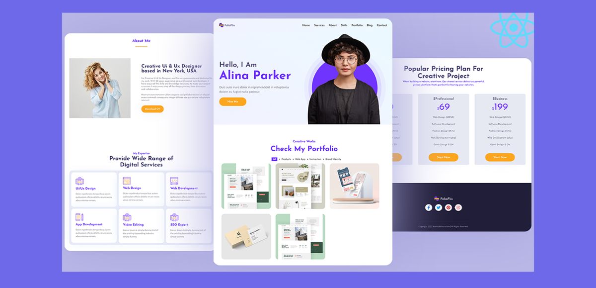 React JS Portfolio Website - Fully Responsive - Buymeacoffee