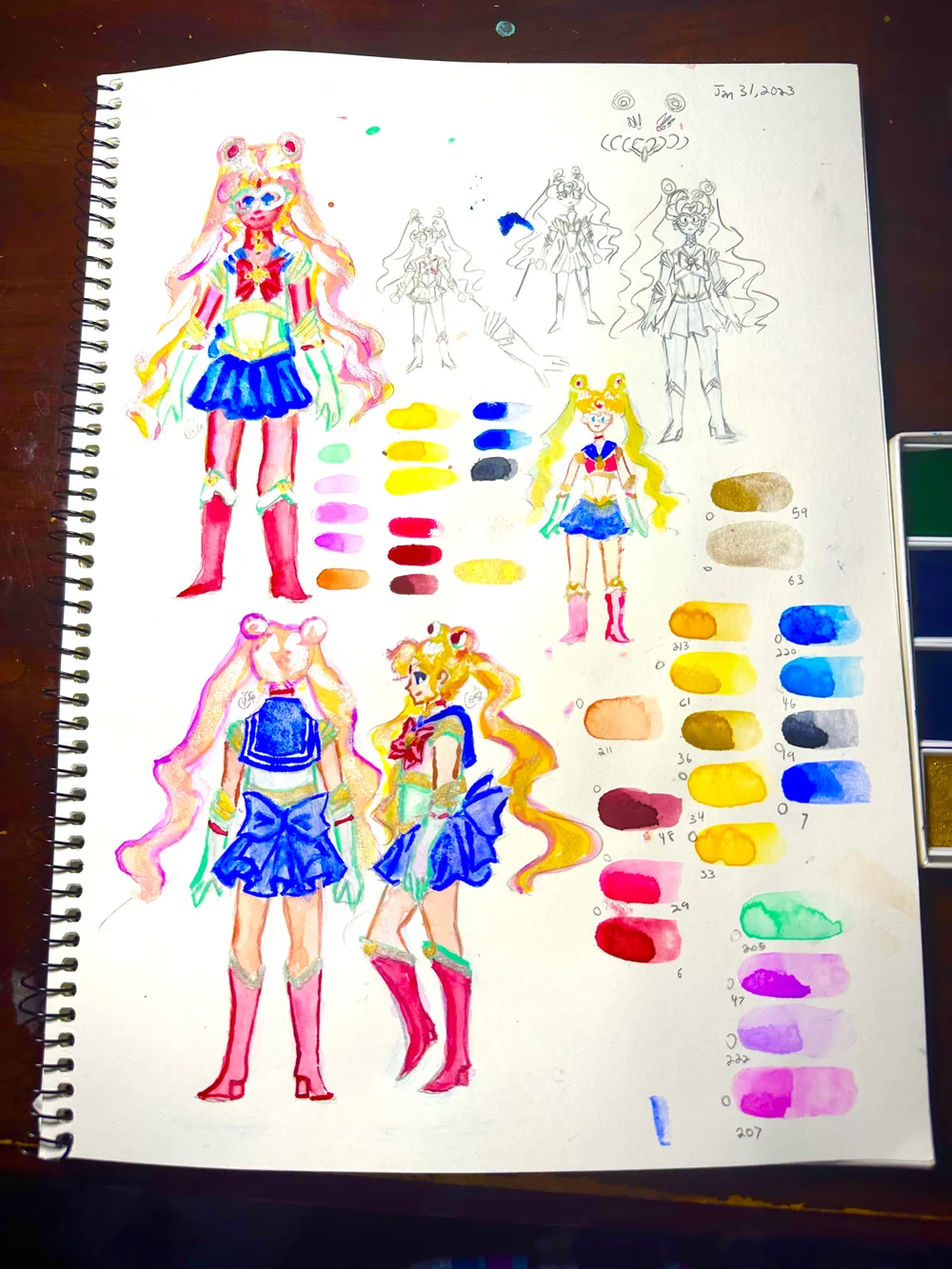Sailor Moon Redesign sketch page — Bug McGee - Buymeacoffee