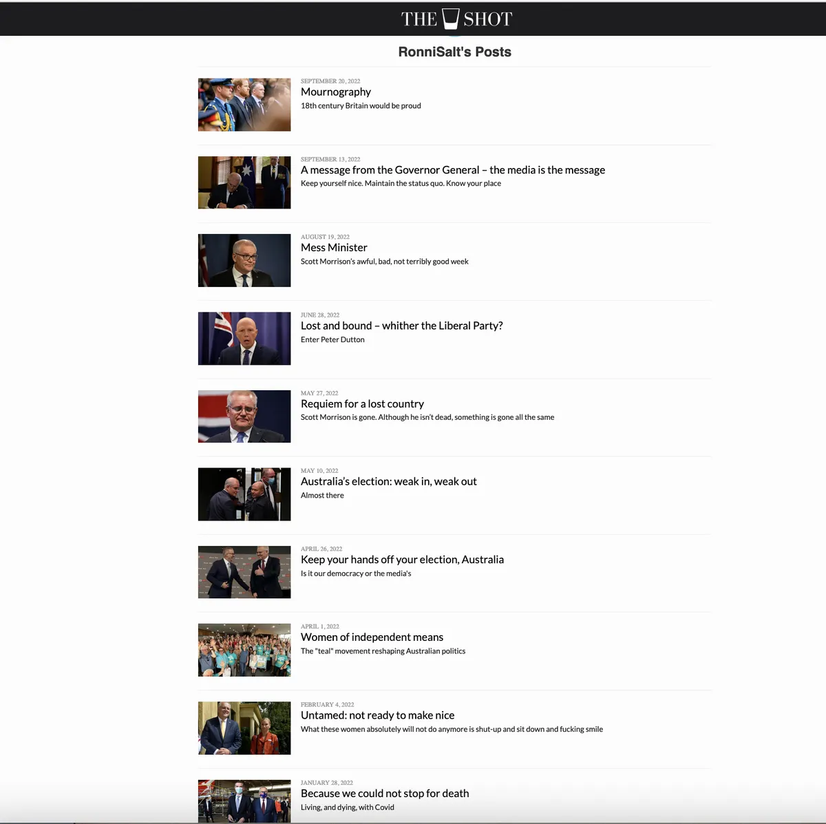 Ronni Salt is investigating/writing Twitter&TheShot, currently writing ...