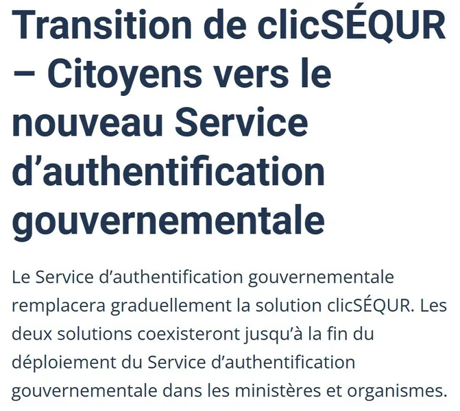 La transition vers le nouveau service d'authentification du ...