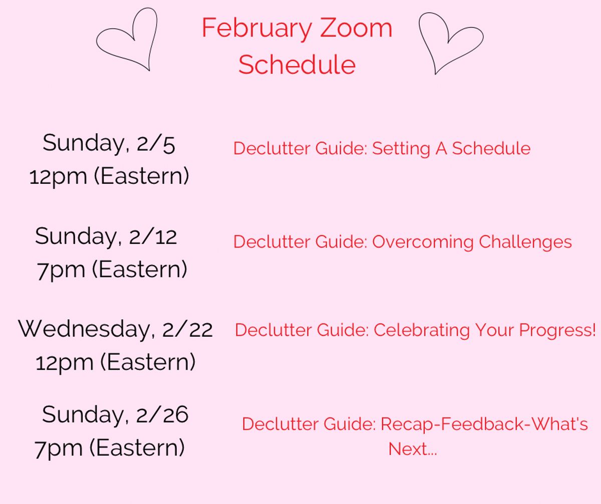 February Zoom Schedule — One Organized Mama - Buymeacoffee